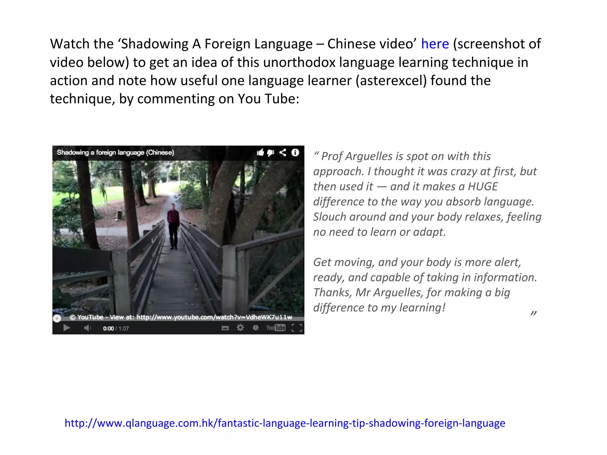 Fantastic Foreign Language Learning Technique - Shadowing | PPT