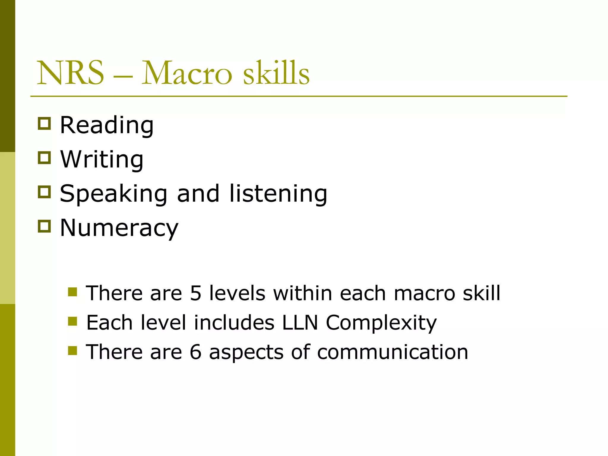 Language, Literacy & Numeracy | PPT