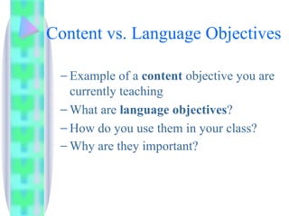 Language Objective T O P S | PPT