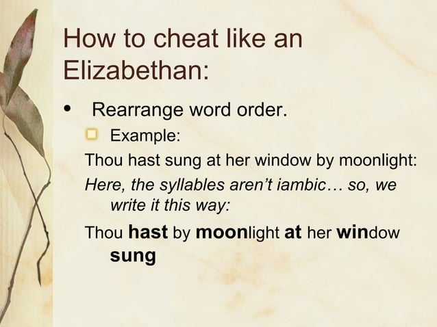 Language of Elizabethan Drama | PPT