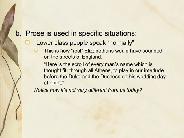 Language of Elizabethan Drama | PPT