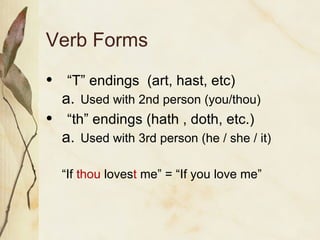 Language of Elizabethan Drama | PPT