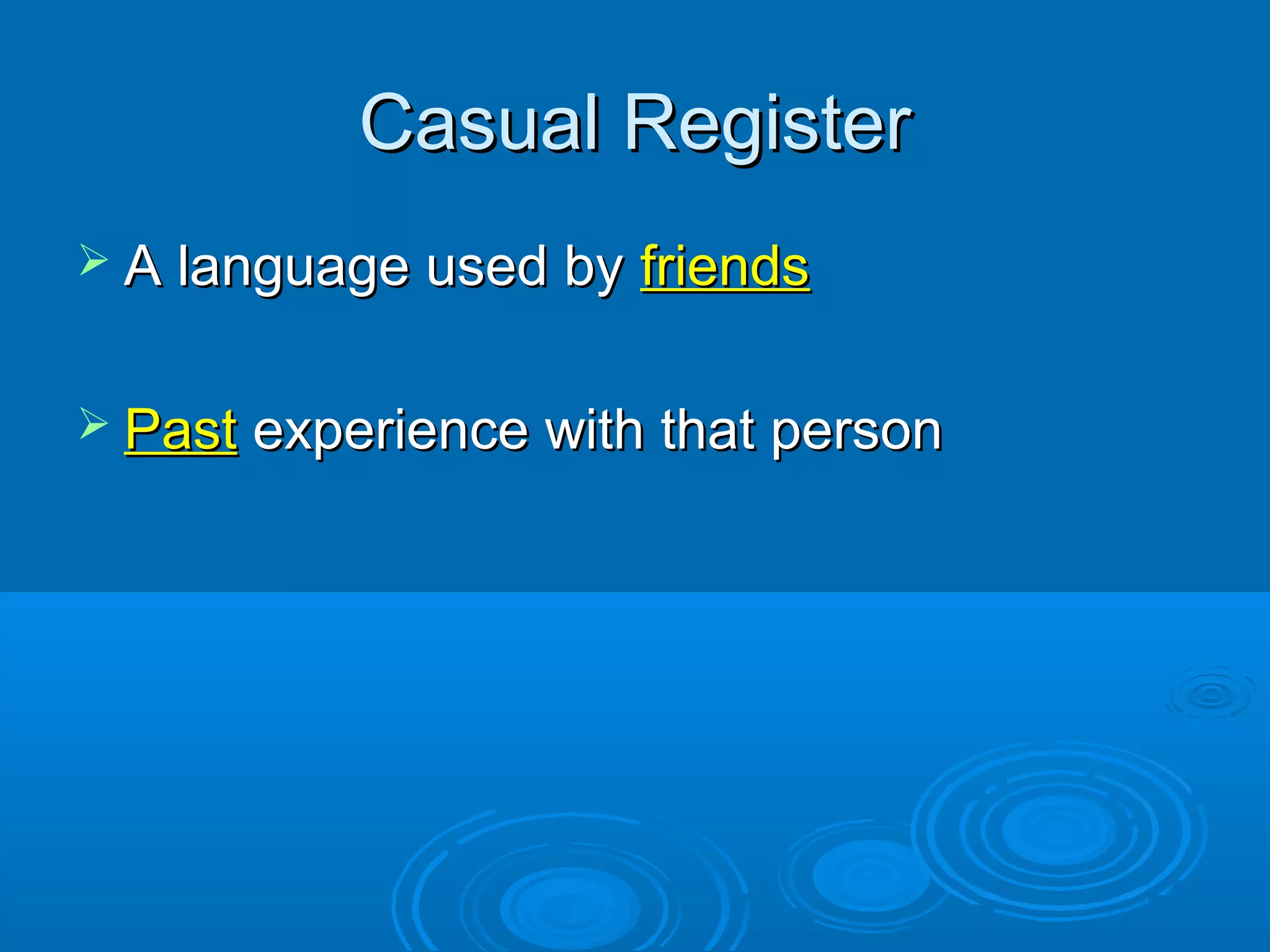 Language Registers | PPT