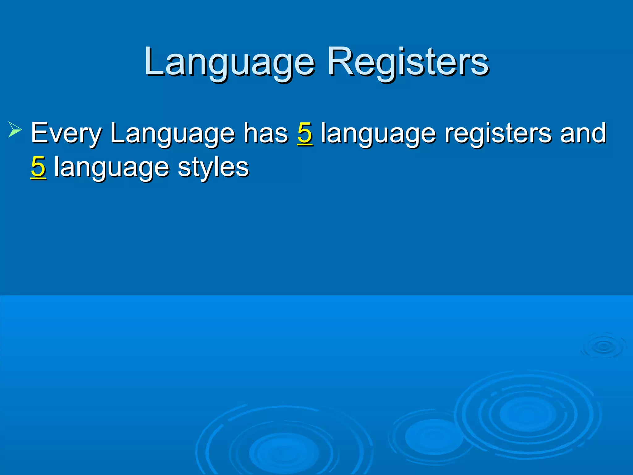 Language Registers | PPT