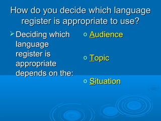 Language Registers | PPT