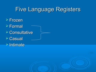 Language Registers | PPT