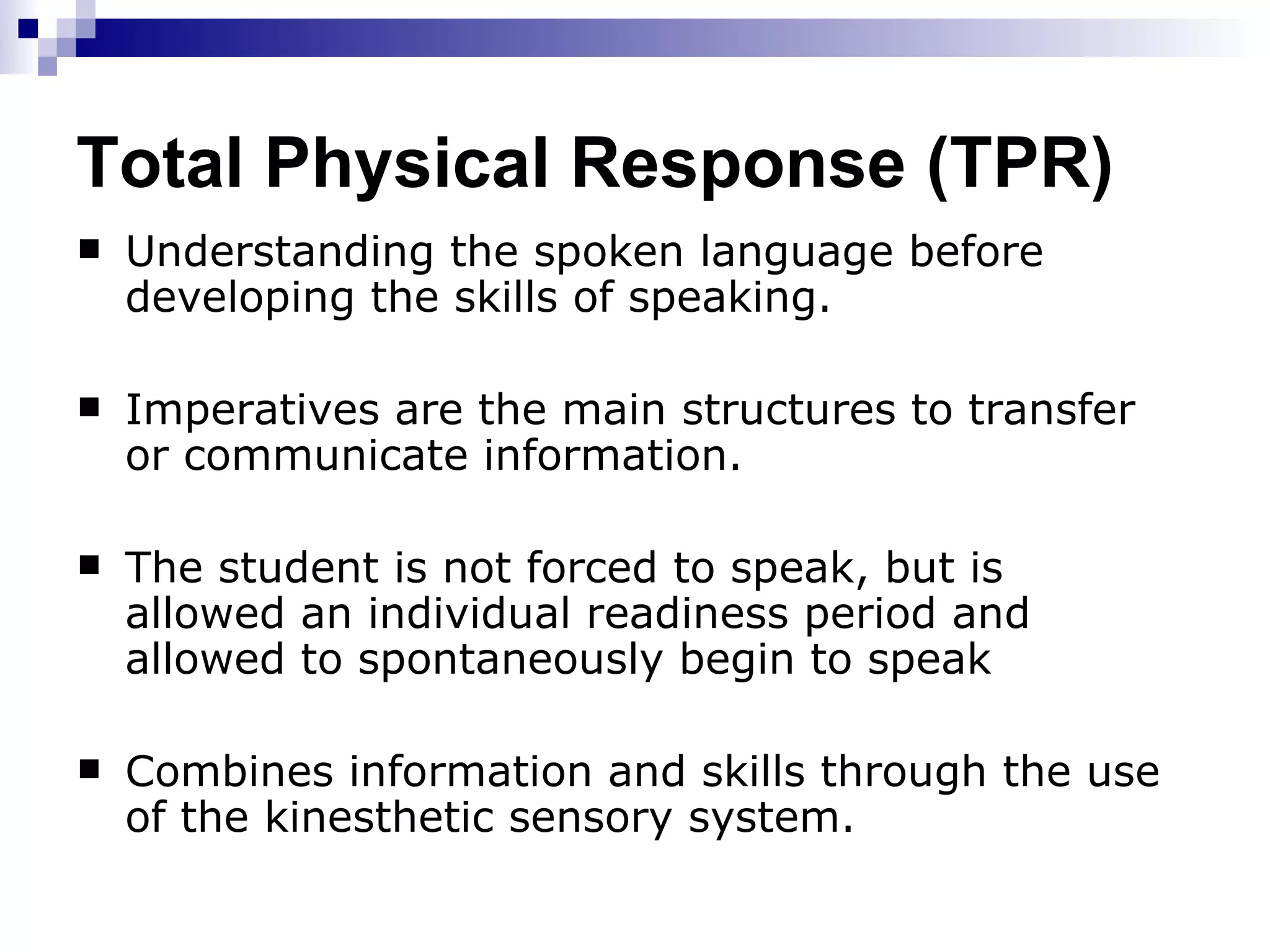 Language Teaching Approaches and Methods | PPT