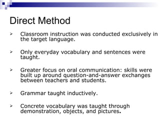 Language Teaching Approaches and Methods | PPT