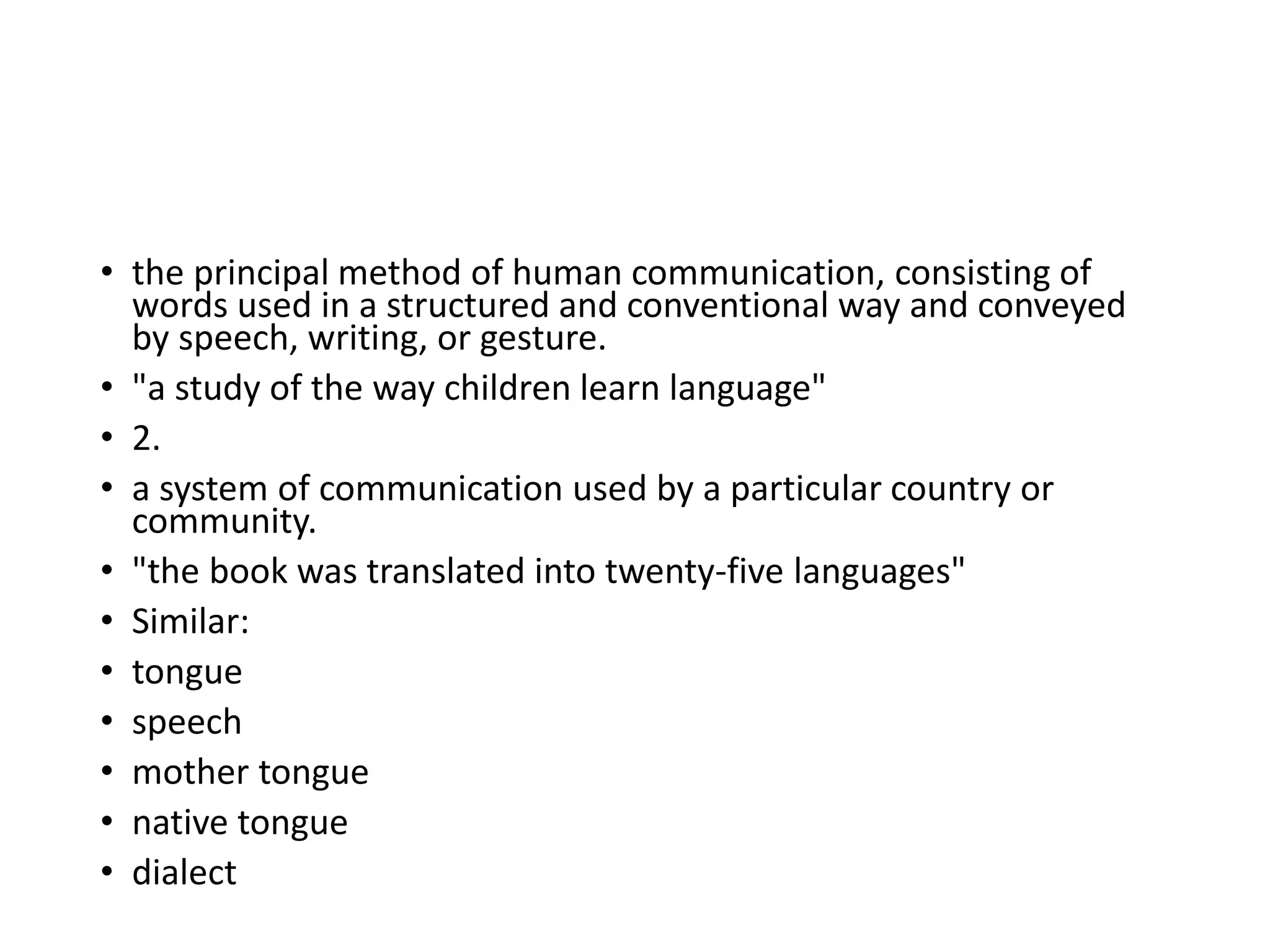 Language definition, what is language? Basic term | PPTX