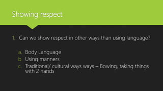 Respectful and Disrespectful Language | PPTX