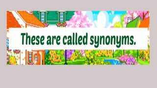 Using the Thesaurus BOOK TO KNOW THE SYNONYMS AND ANTONYMS OF A GIVEN ...