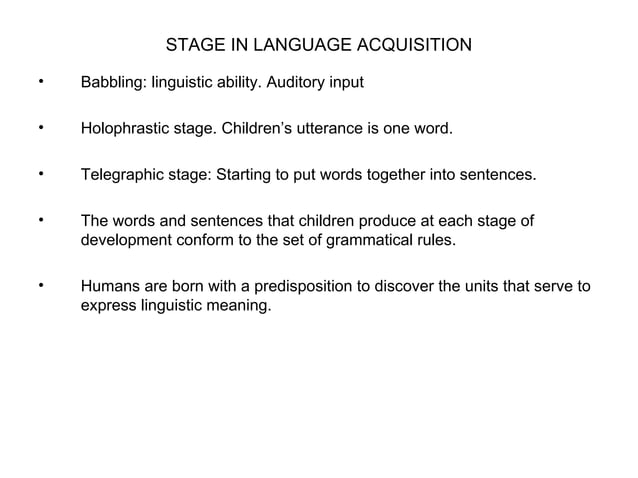 Language Acquisition | PPT