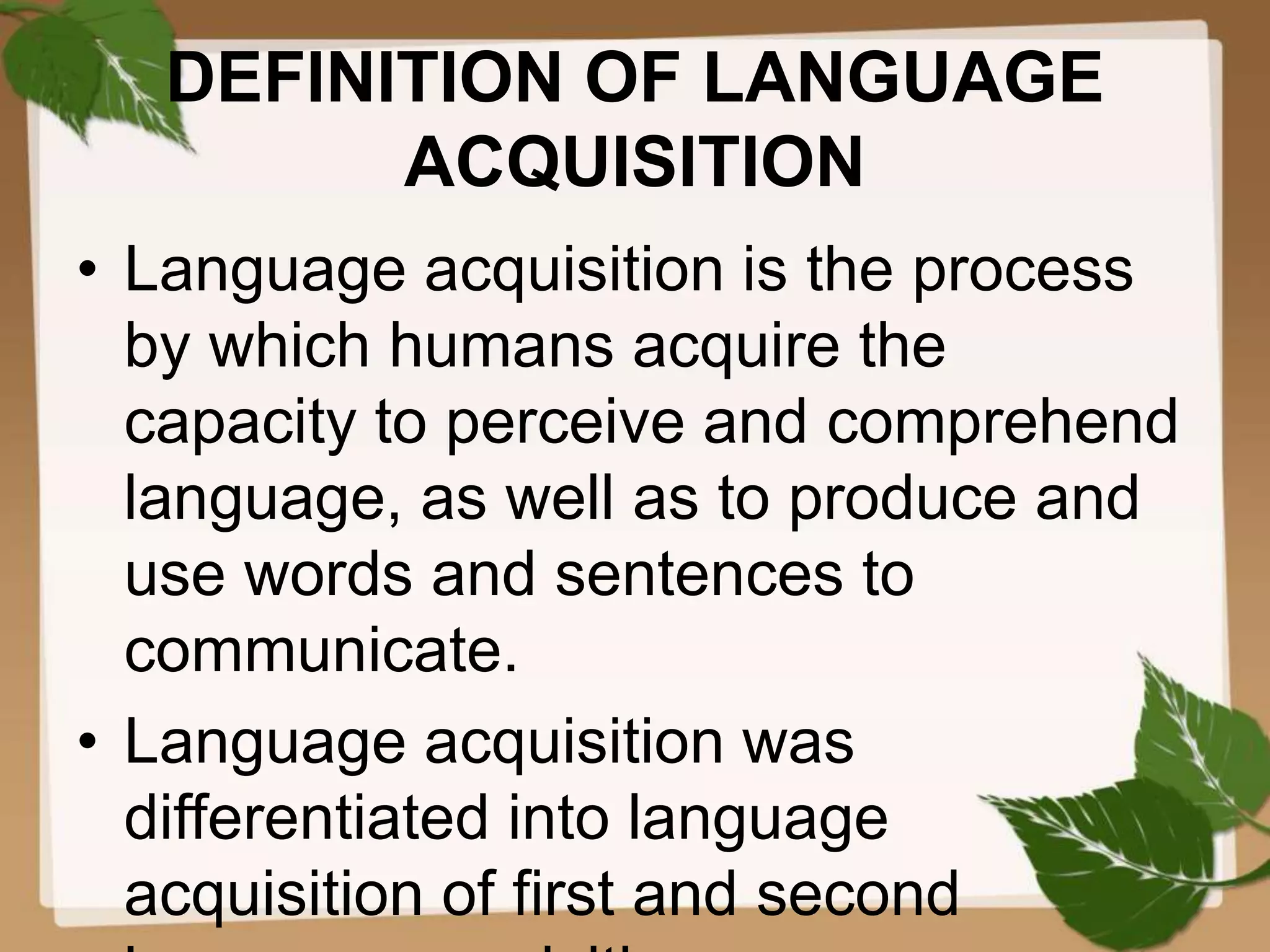 Language acquisition | PPTX