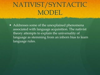 Language acquisition | PPTX | Parenting | Family and Relationships