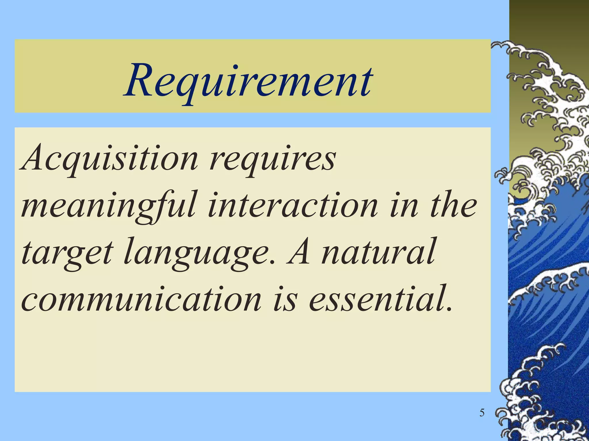 Language acquisition and language learning | PPT