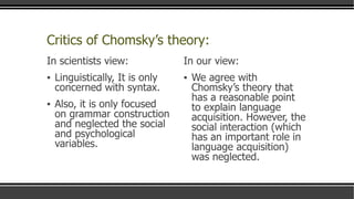 Language acquisition device (LAD) / Universal Grammar (UG) | PPTX