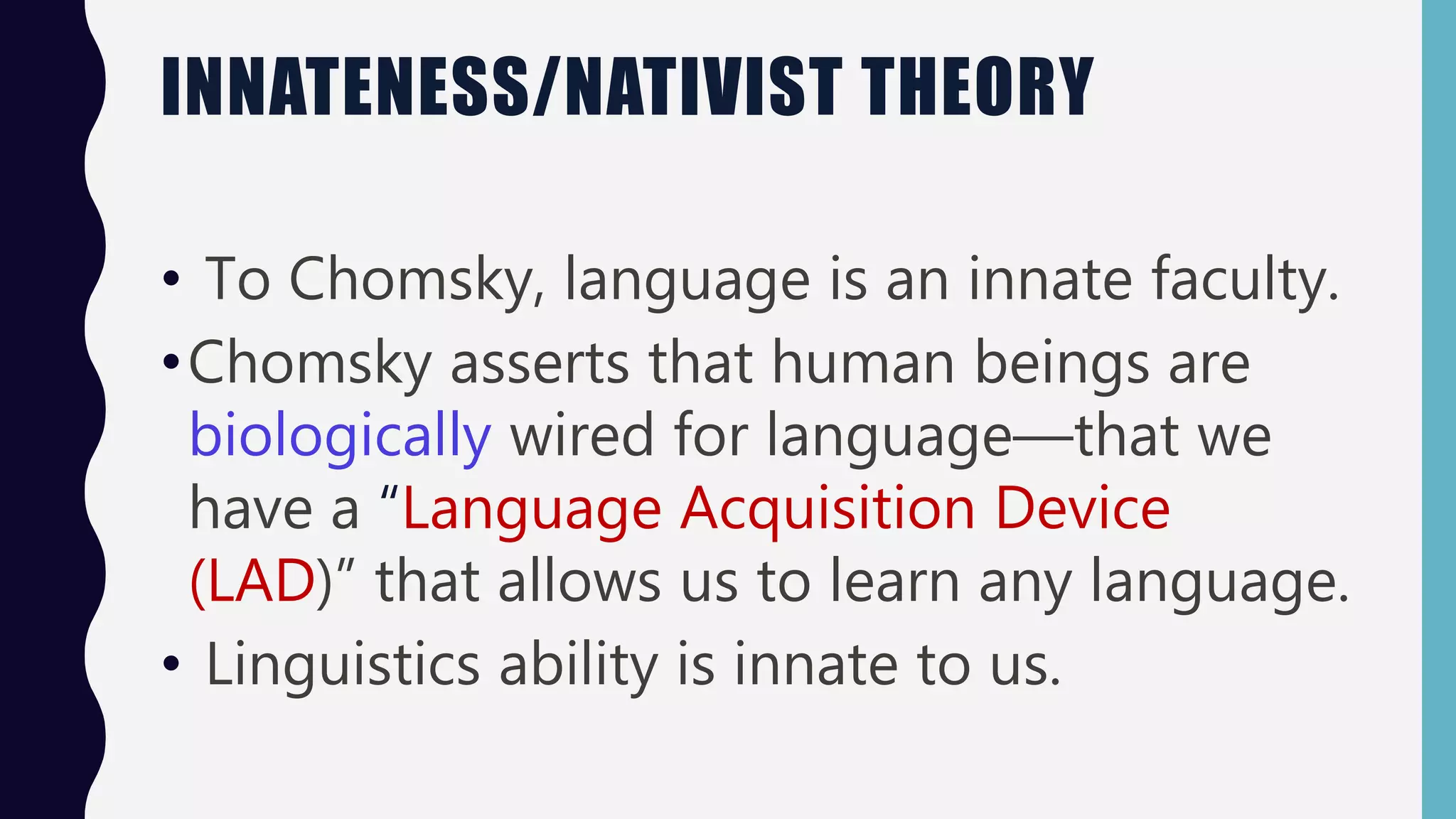 The Theories of Language Acquisition | PPTX