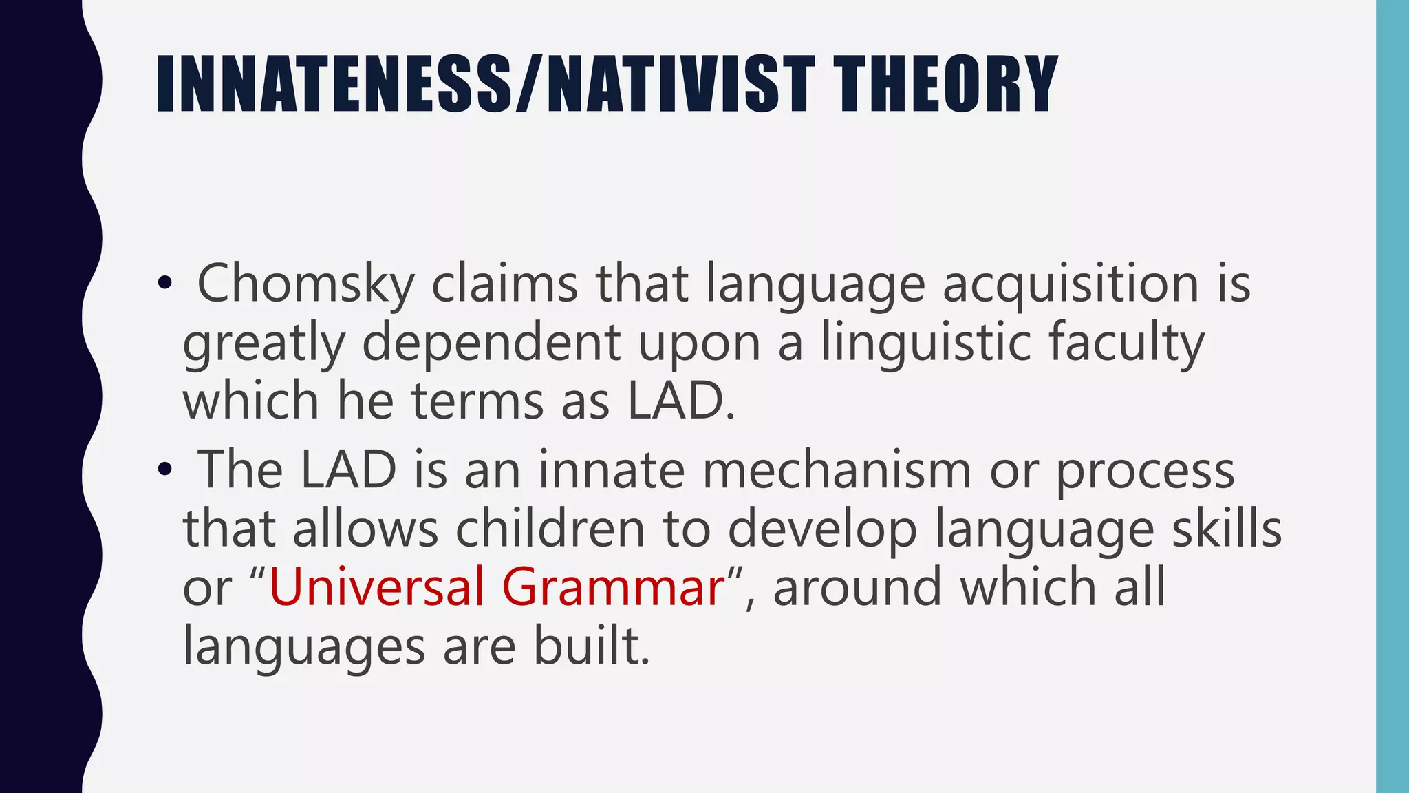 The Theories of Language Acquisition | PPTX