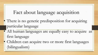 Language acquisition fisrt language acquisition;age and acquisition | PPT