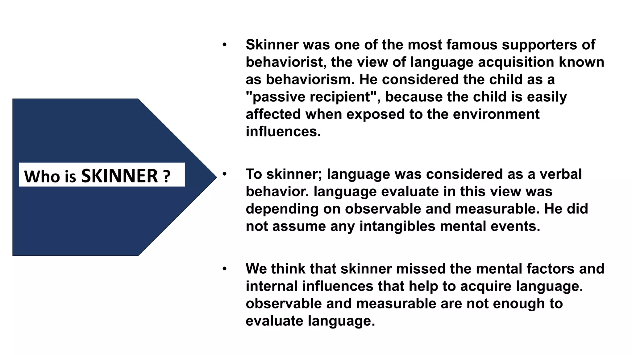 Language acquisition - the behaviorist theory | PPTX