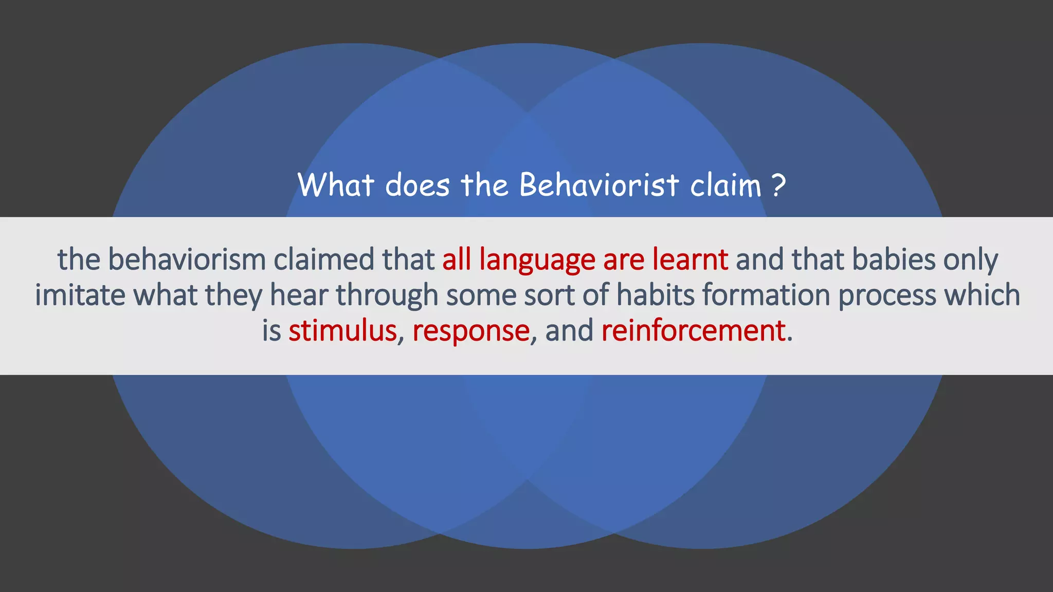 Language acquisition - the behaviorist theory | PPTX