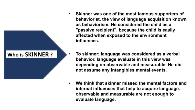 Language acquisition - the behaviorist theory | PPTX