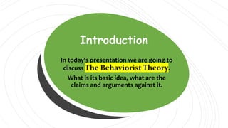 Language acquisition - the behaviorist theory | PPTX