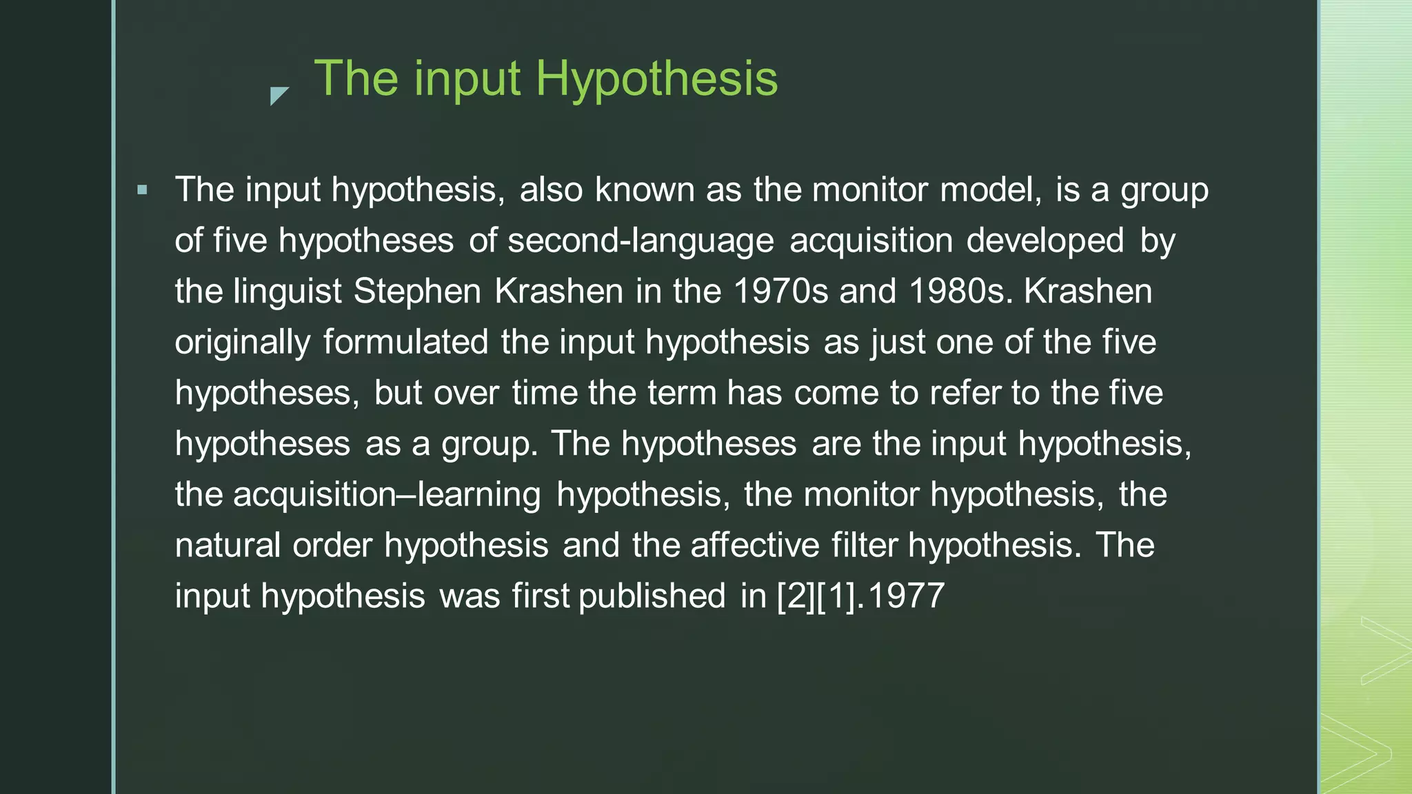Krashen five hypothersis of SLA | PDF