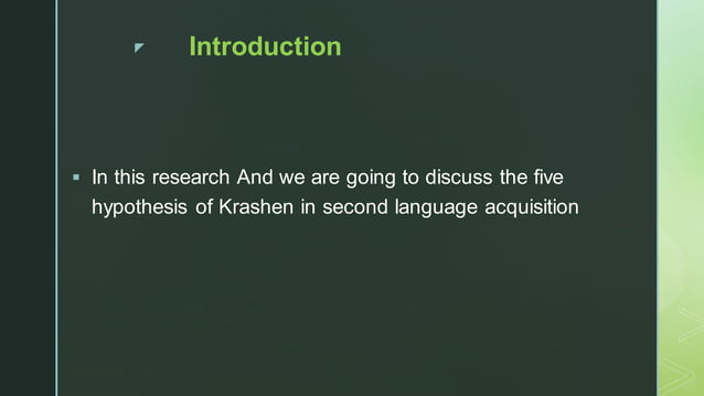 Krashen five hypothersis of SLA | PDF