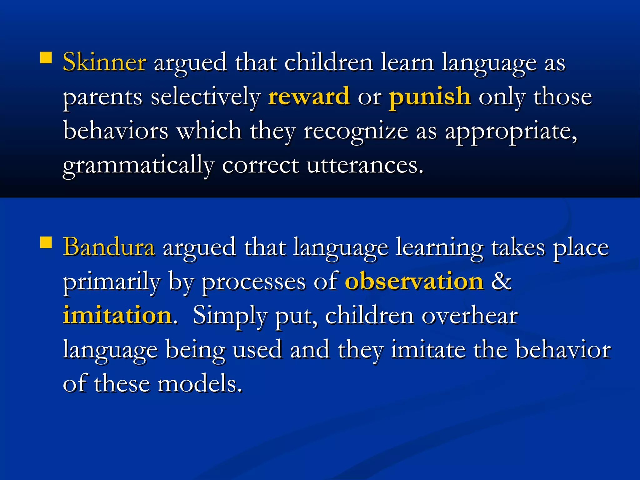 Language acquistion theories | PPT