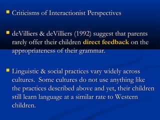 Language acquistion theories | PPT