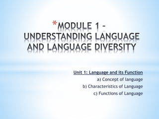 Language and its Function | PPTX
