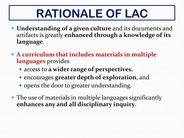 Language Across Curriculum_LAC. Basic concept | PPT