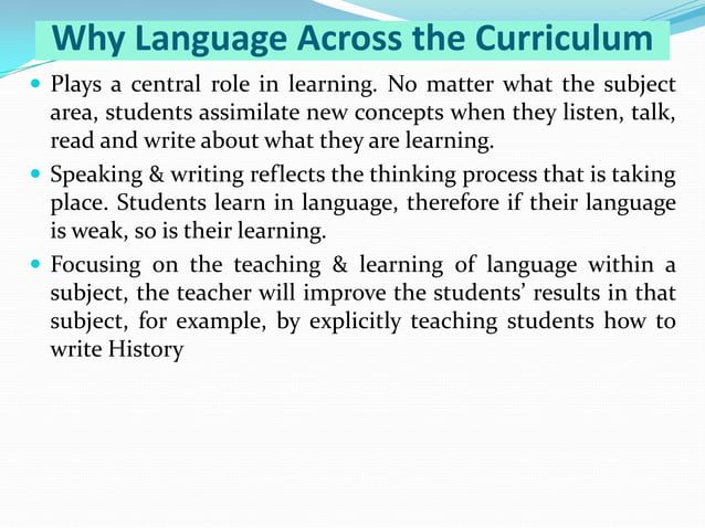Language Across Curriculum_LAC. Basic concept | PPT