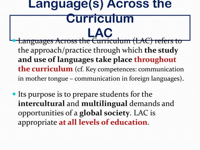 Language Across Curriculum_LAC. Basic concept | PPT