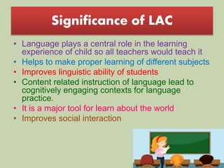 Language across the curriculum - Conceptual over view | PPTX