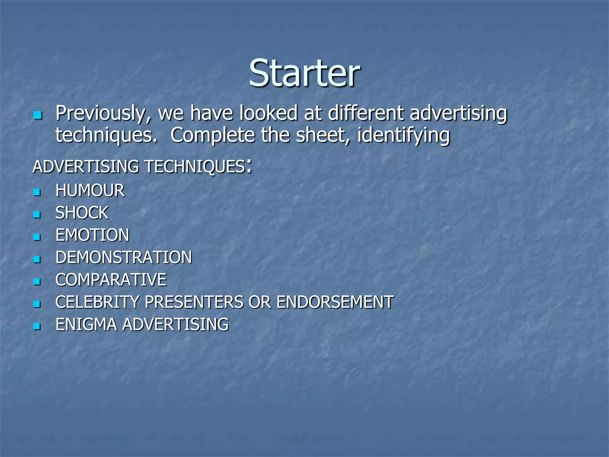 Language advertising lesson 4 students | PPT