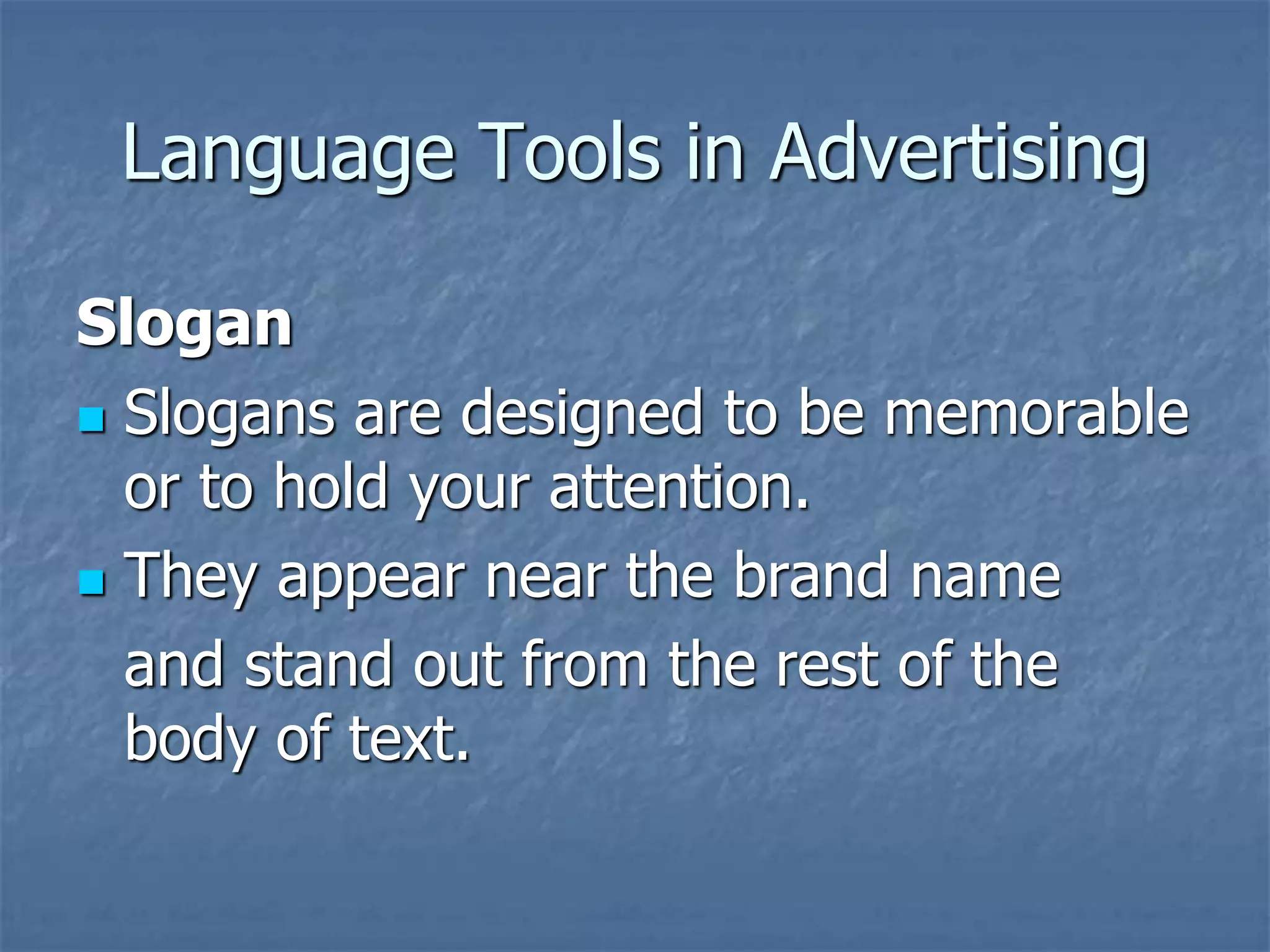 Language advertising lesson 4 students | PPT