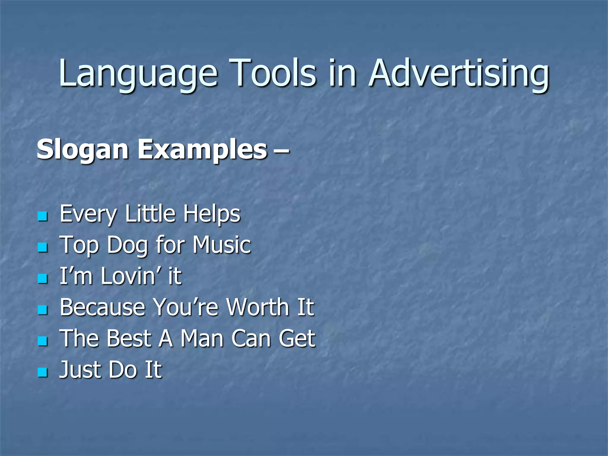 Language advertising lesson 4 students | PPT