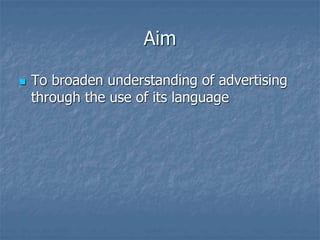 Language advertising lesson 4 students | PPT