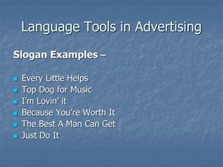 Language advertising lesson 4 students | PPT
