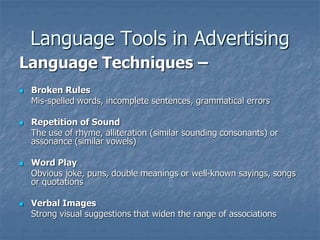 Language advertising lesson 4 students | PPTX
