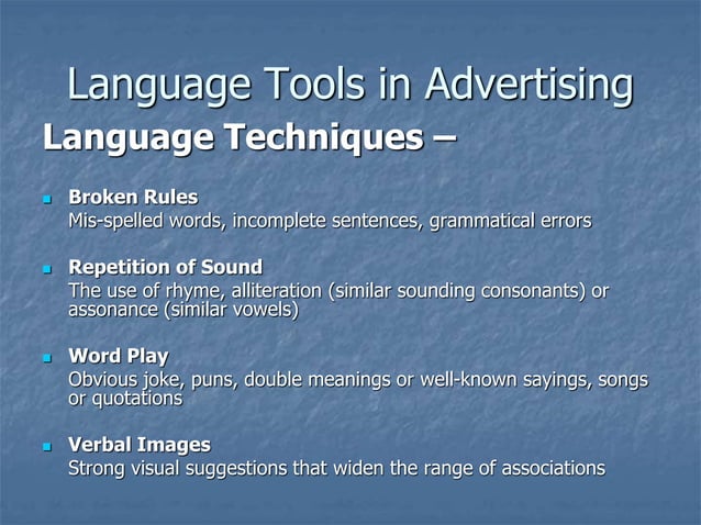 Language advertising lesson 4 students | PPT