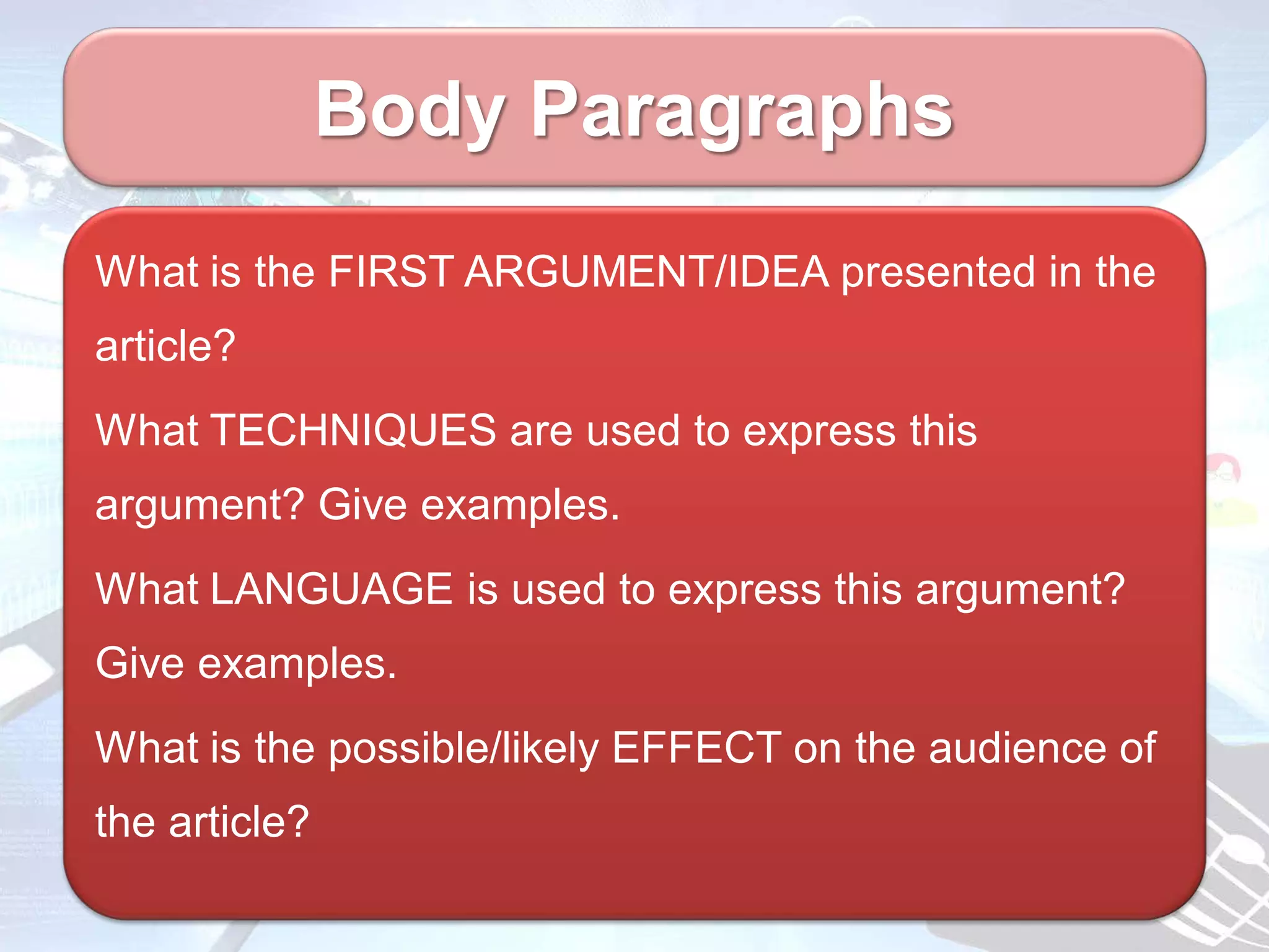 Structure of a Language Analysis Essay | PDF