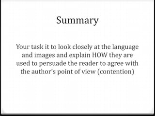 Language analysis essay writing | PPTX