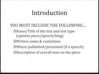 Language analysis essay writing | PPTX