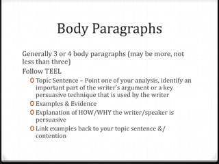 Language analysis essay writing | PPTX