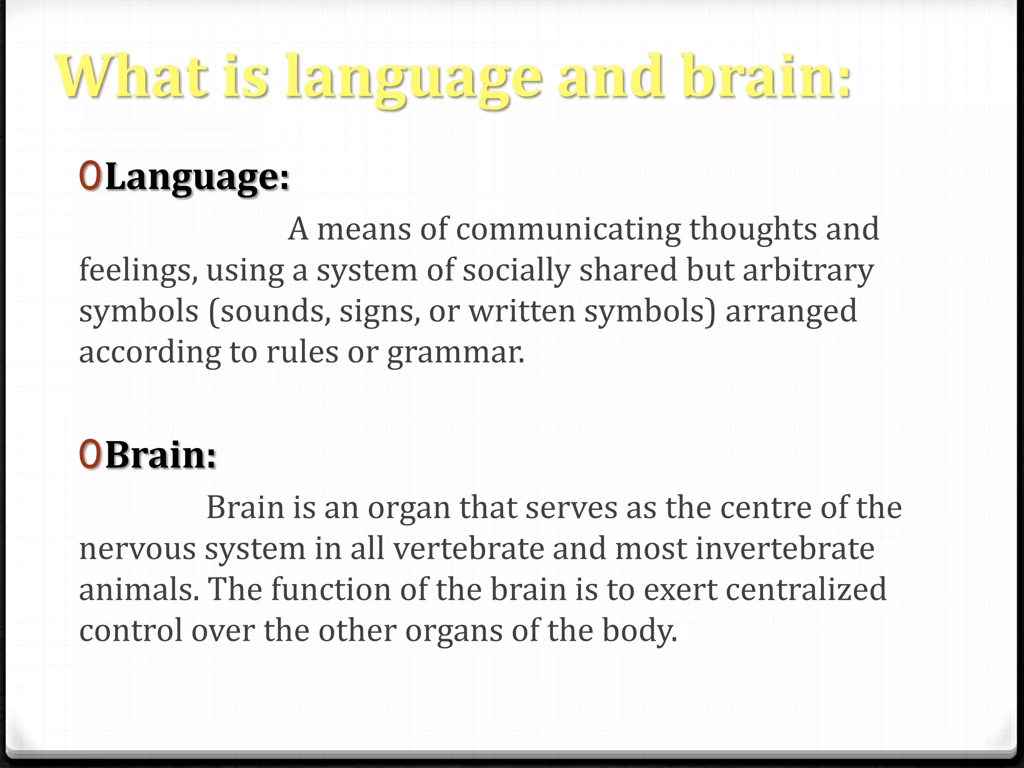 Language and brain | PPT