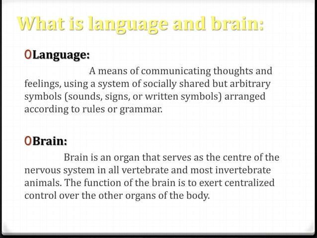 Language and brain | PPT