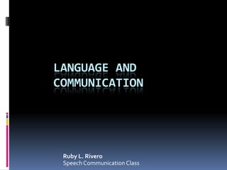 Language and communication | PPTX